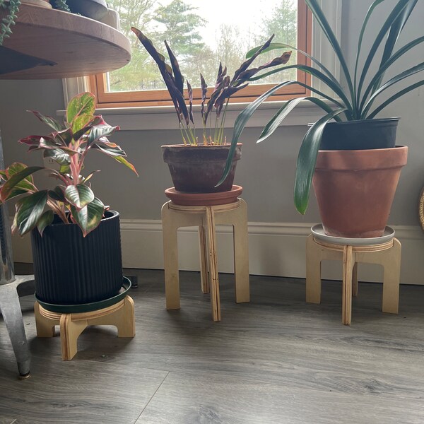 4 Inch Tall Wooden Indoor Plant Stand - Riser - Etsy