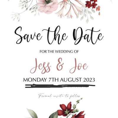 Floral Frame, Garden Flowers, Wedding Invite Card, Digital Floral ...