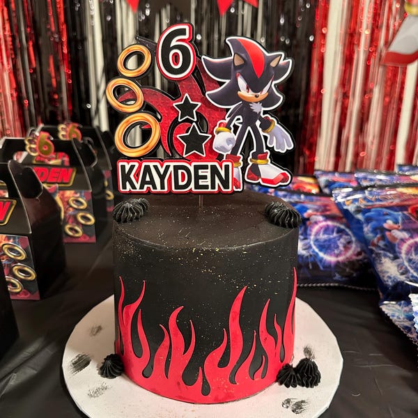 3D (handmade) Shadow the HH Cake Topper and 2pcs Mini Topper / Cupcake ...