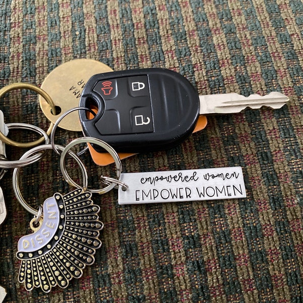Empowered Women Empower Women Keychain, Handstamped Key Chain for Her ...