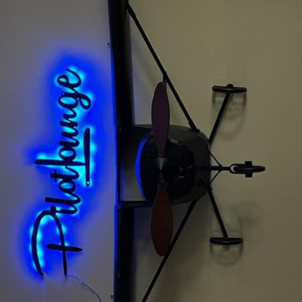 Your Custom Text Words Metal Wall Art LED Light Personalized Name Sign ...