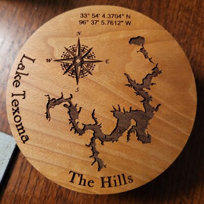 Custom Lake Wood Coasters ANY LAKE Sets of 4 6 8 12 - Etsy