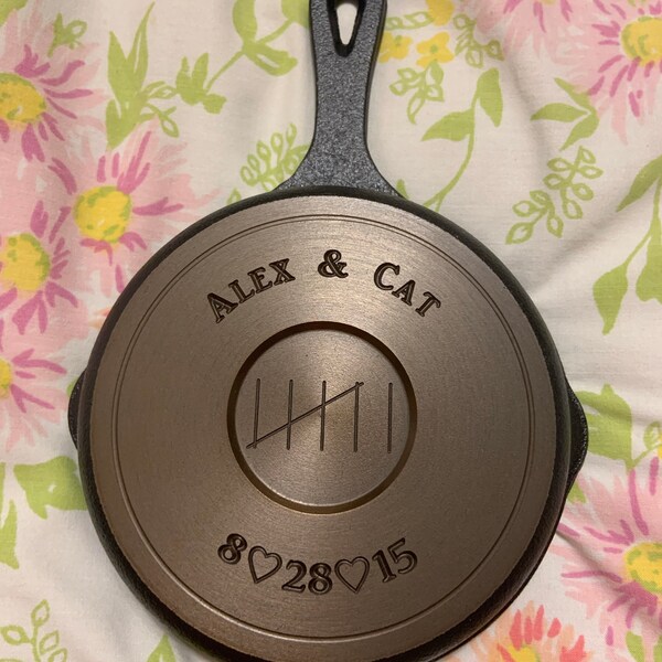 5 Inch Engraved Cast Iron Skillet - Custom Anniversary, Decorative - Etsy