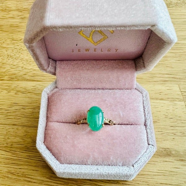 Lotus Leaf Engagement Ring, Imperial Green Jadeite Promise Ring ...