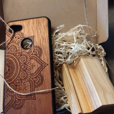 Ethnic Detailed Mandala Wood Google Pixel Case for 8 Pro, 8 7a, 7, 7 ...