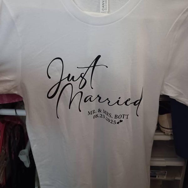 Just Married T-shirt, Personalized Husband and Wife Couples Honeymoon T ...