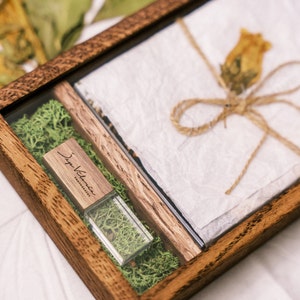 Wood Photo Box for Photo 4x6 & USB Box Holder 4x6 Proof Box USB Stick 3 ...