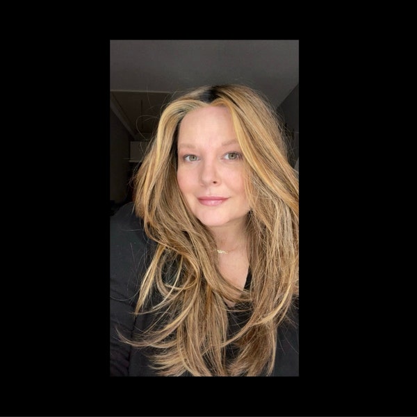 Remi Light Density 16”- 21.5" Neutral Blonde Layered With Curtain Bangs ...