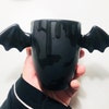 Matte Bat Mug, Bats Wing Cup, Matte Black Mugs, Unique Wings Design ...