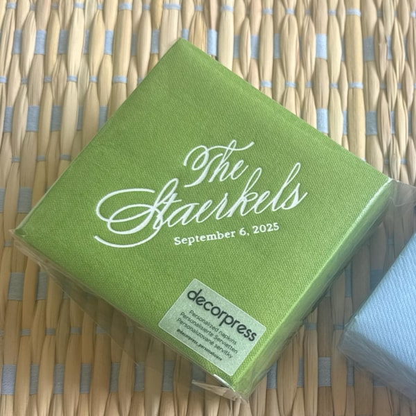Personalized Cocktail Napkins Wedding, Soft Linen Like, Gold Foil ...
