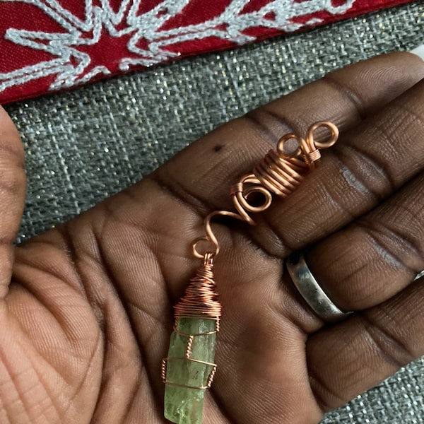 Green Kyanite Dread Bead, Loc Jewelry, Kryptonite Jewelry, Made to Order, Please Read Item ...