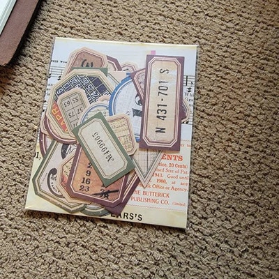 Vintage Number Receipt Stickers Vintage Number Ticket , Ephemera for ...