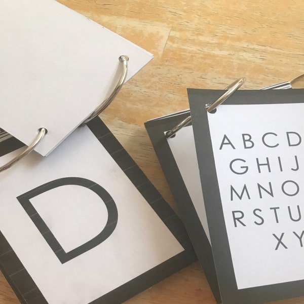 26 Printable Large Alphabet Uppercase Flashcards. Preschool ...