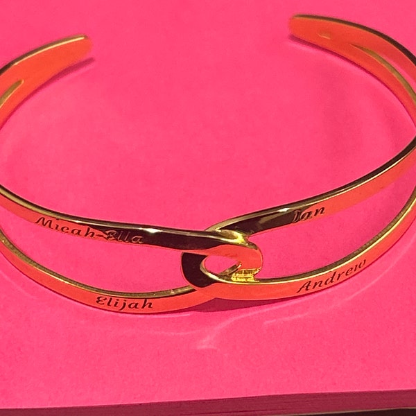 Personalized Link Chain Bracelet With Heart/tag Charms | Multiple Engraved Charm Pendants ...