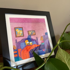 The Simpsons Homer and Marge Sunset Print, Poster Watercolor ...