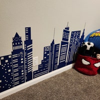 City Skyline Wall Decal,large City Decal,city Vinyl Wall Sticker ...