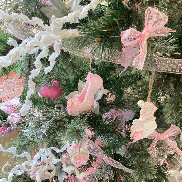 Pink Santa Shabby Chic Santa Pink Christmas Victorian Christmas ...