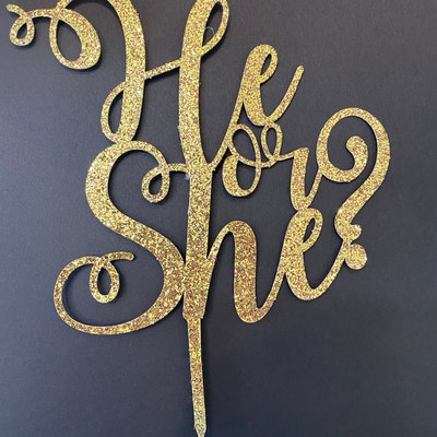 Baby Shower Decor,he or She Cake Topper Svg,gender Reveal Topper,gender ...