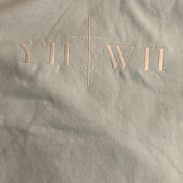 YHWH Embroidered Fall Shirt Christian Cross Floral Cross Yahweh Autumn ...