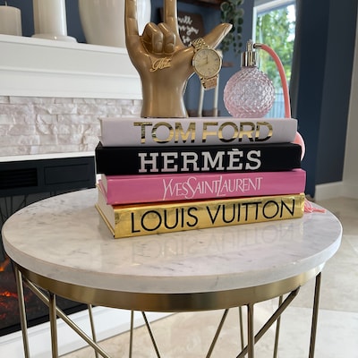 Personalized Luxury Stacked Books Home Decor, Fashion Designer ...