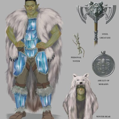 Custom Fantasy Character Bust Portrait Character Commission Painting ...