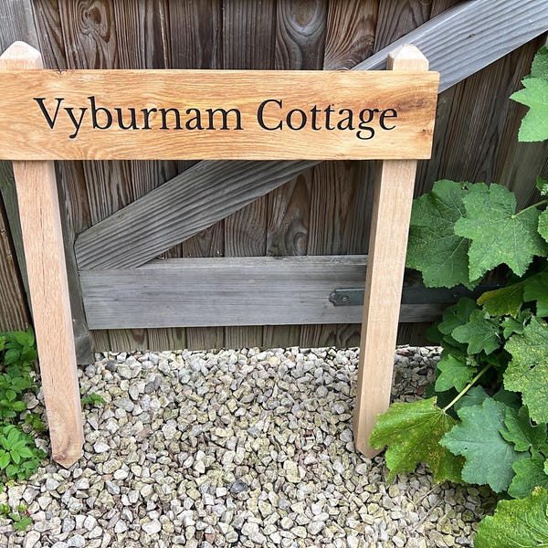 Engraved Oak Swinging Sign: Personalized Outdoor Address Plaque - Etsy UK