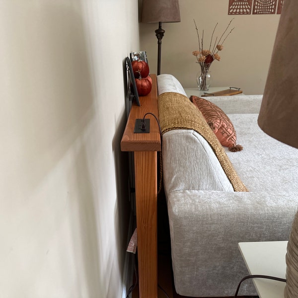 7 Deep Console Table W/ Power & Charging Outlet, Sofa Table, Behind the ...