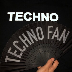 Detroit Techno Fan Printed Silk, Black Folding Hand Fan. Festival ...