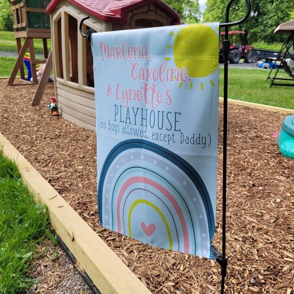Playhouse Garden Flag, Personalized Garden Flag, Custom Garden Flag ...
