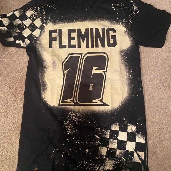 Personalized Racing Shirt, Custom Name Number Tee, Bleached Checkered ...