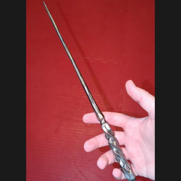Hand Forged Steel Wand With Twisted Handle - Etsy