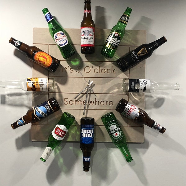 Personalized Beer Bottle Clock. Bottle Clock KIT. Man Cave Decor Gift ...
