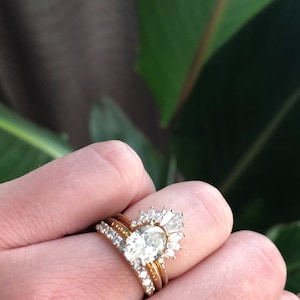 Square Shaped Curved Wedding Band Contour Teardrop Simulant - Etsy