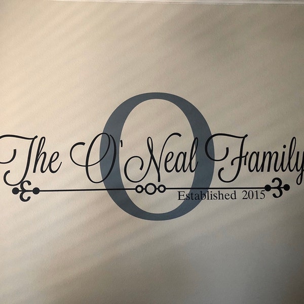Personalized Family Name Wall Decal - Custom Family Name Vinyl Wall ...