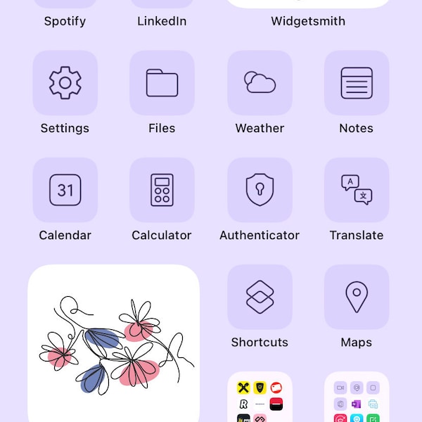 Lilac Purple App Icon Pack - Premium Handcrafted Icons for Aesthetic ...