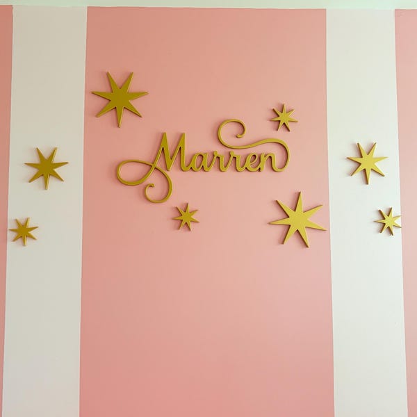 Decorative Elegant Wooden Name Wall Hanging Letters Everly Name Nursery ...