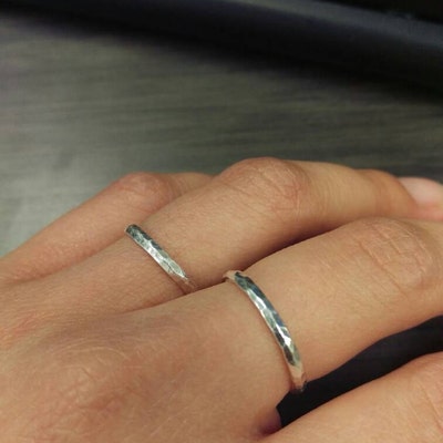 Thick Silver Stackable Rings, Pure Silver, Simple Silver Ring, Stacking ...