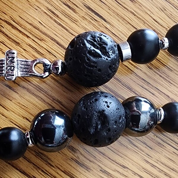 Men's Genuine Shungite Rosary, Catholic Rosaries, Prayer Necklace, Dad ...