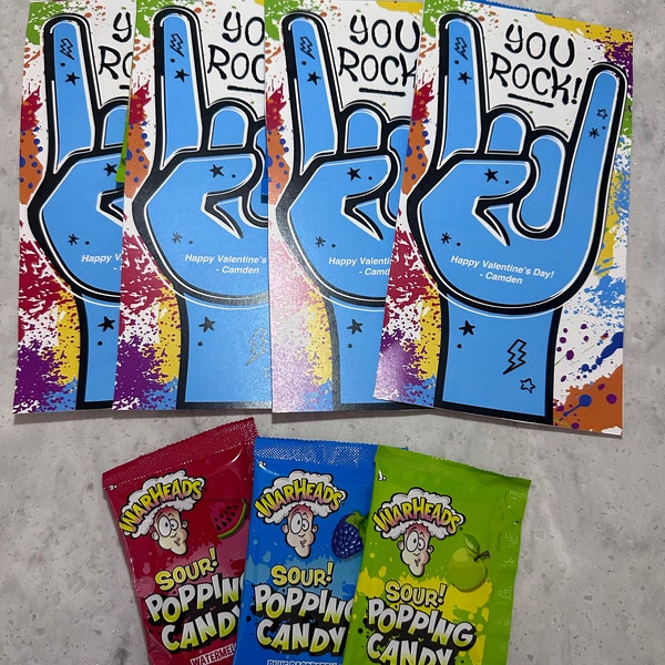 Rocker Valentine, Rock Candy Valentine, Valentine Printable, Kids ...