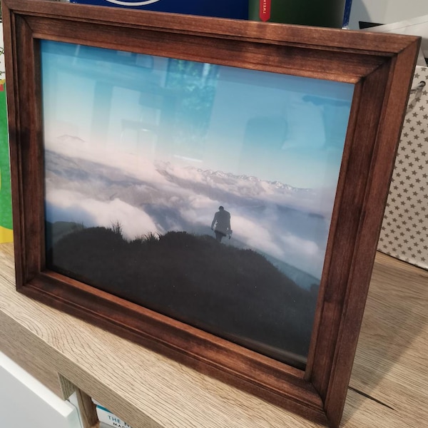 Handmade Walnut Brown Birch Picture Frame: Rustic Photo Display - Etsy