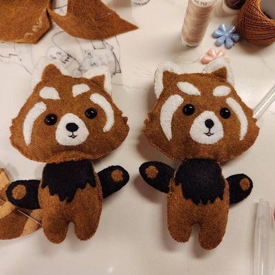 Cute Red Panda Pattern Felt Sewing Pattern Red Panda PDF Tutorial Red ...