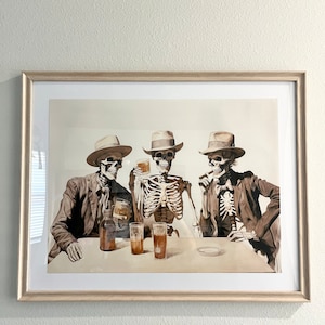 Bony Bandit / Retro Skeleton Cowboy Art, Western Wall Art, Cowboy Retro ...