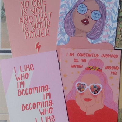 Cat Lady A4 Art Print Feminist Art Print Friendship Gift - Etsy