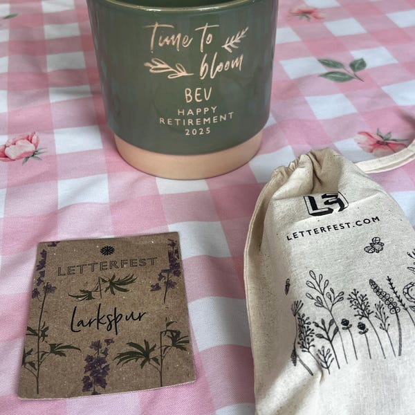 Personalised Retirement Indoor Plant Pot, Time to Bloom! Wish Someone ...