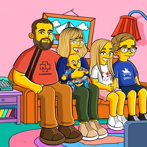 Personalized Simpsons Family Portrait, Custom Simpsons Couple Portrait ...
