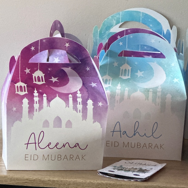 Eid Celebration Gift / Treat Box Personalised Children’s Party Box Gift ...