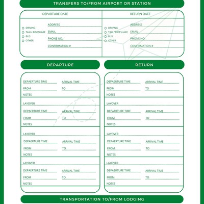 Printable Travel Itinerary, Travel Plan Printable, Printable Travel ...
