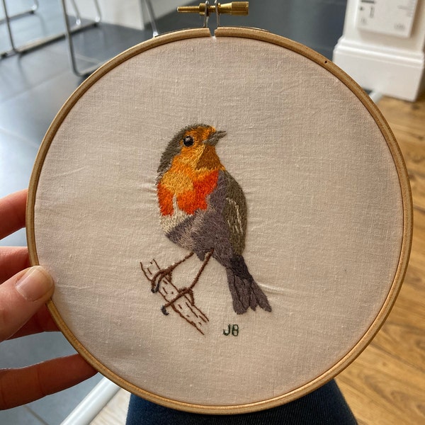 Christmas Robin Embroidery Kit: Beginner Bird Embroidery - Etsy UK