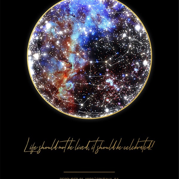 Custom Night Sky | Star Map by Date Printable | Wedding Gift Mom ...