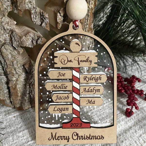 North Pole Family Ornament Laser SVG, Christmas Ornaments SVG, Family ...